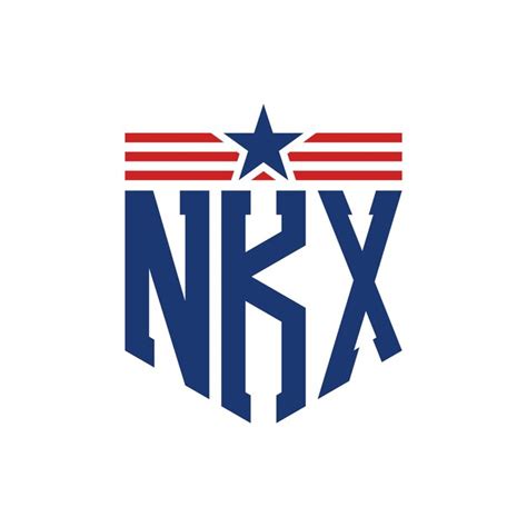 Premium Vector Patriotic Nkx Logo With Star And American Flag Straps Letter Nkx Logo With Usa Flag