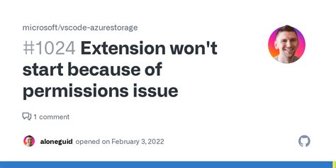 extension won t start because of permissions issue · issue 1024