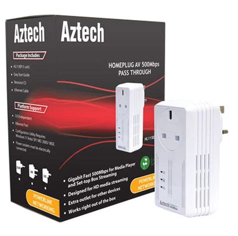 Aztech Announces Hl115ep Homeplug Av 500mbps Pass Through