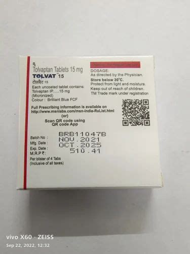 Tolvat 15 Mg At Rs 453 Stripe Tolvaheal Tablets In Gurgaon Id 25639554897