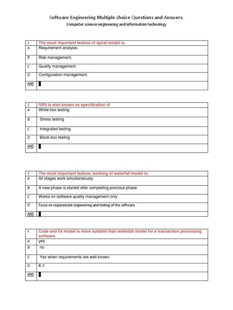software engineering multiple choice questions and answers pdf