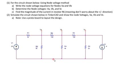 Solved For The Circuit Shown Below Using Node Voltage Chegg