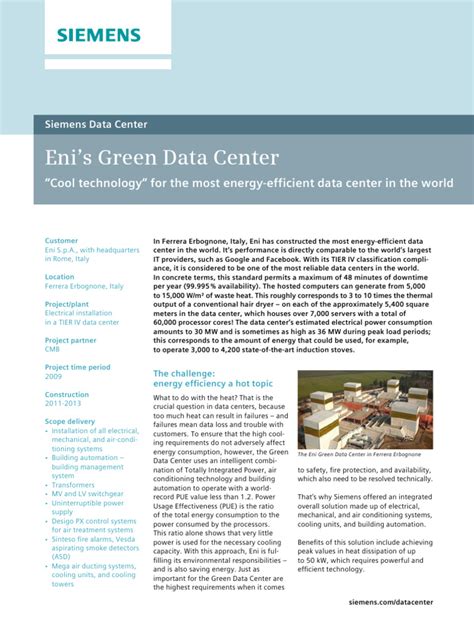 Tip Reference Eni Datacenter En Pdf Data Center Efficient Energy Use