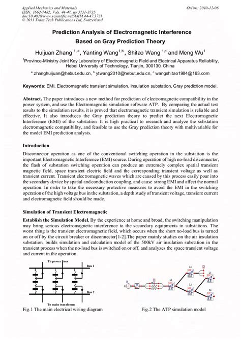 Prediction Analysis Of Electromagnetic Interference Based On Gray Prediction Theory Scientificnet