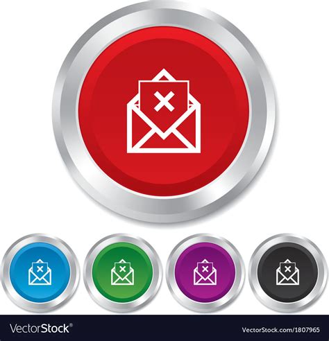 Mail Delete Icon Envelope Symbol Message Sign Vector Image