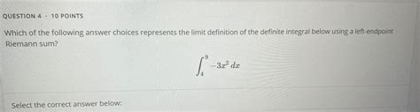 solved question 4 10 points which of the following answer
