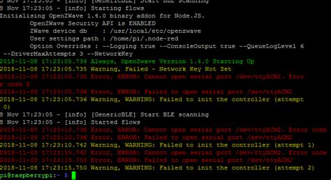 Error Failed To Open Serial Port Devttyacm2 General Node Red Forum