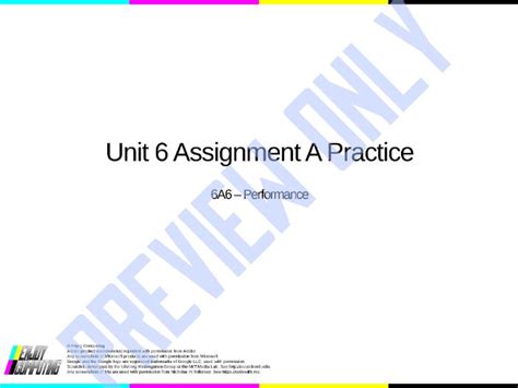 6a6 performance unit 6 assignment a practice teaching resources