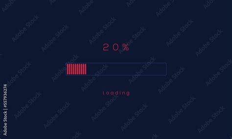 20 Percent Uploading Progress Bar Red Loading And Processing Menu Bar