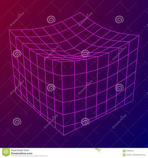 Wireframe Mesh Melt Box Stock Vector Illustration Of Atom 97962210