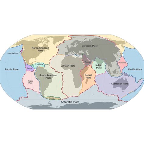 Plate Boundaries Map With Boundary Types