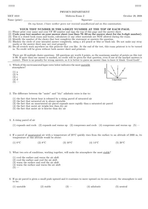 33 Multiple Choice Questions Introduction To Weather Met 1010 Docsity