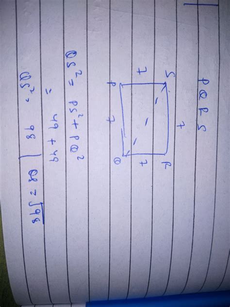 In Aquare Pqrs Pq 7 Mathrm Cm Find Gs