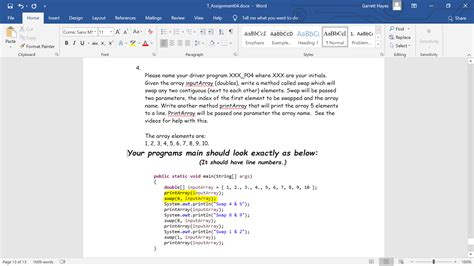 Solved Tassignment04docx Word Garrett Hayes Х File Home