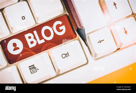 Word Writing Text Blog Business Photo Showcasing Regularly Updated Website Web Page Run By