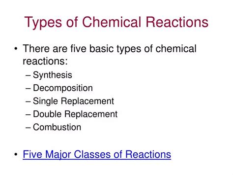 Ppt Types Of Chemical Reactions Powerpoint Presentation Free