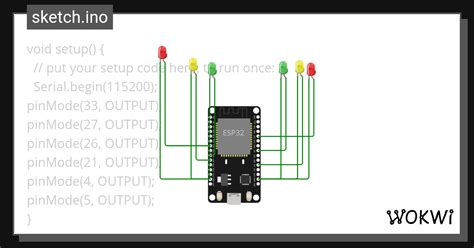 Traffic Signal Copy Wokwi Esp32 Stm32 Arduino Simulator