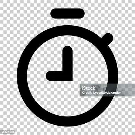 시계 타이머는 플랫 스타일에서 아이콘 고립 된 투명 한 배경에 시간 알람 그림입니다 스톱 워치 시계 사업 개념입니다 0명에 대한