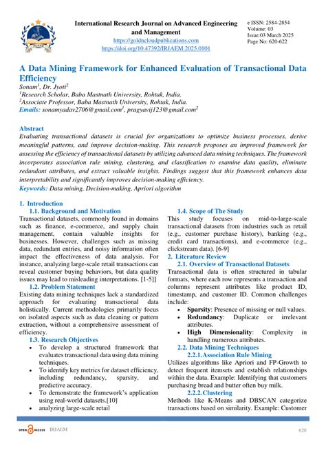 Pdf A Data Mining Framework For Enhanced Evaluation Of Transactional