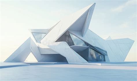 Abstract Architectural Design Futuristic Structure With Sharp Angles