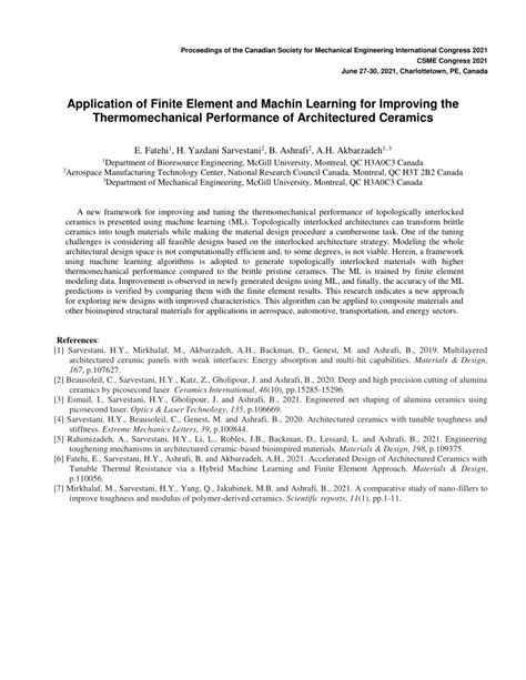 Pdf Application Of Finite Element And Machine Learning For Improving