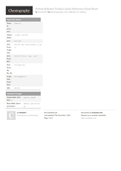 5 Robotics Cheat Sheets Cheat Sheets For Every Occasion