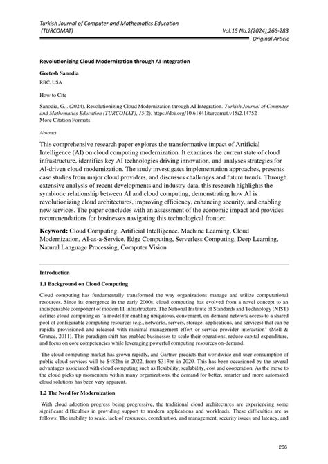 Pdf Revolutionizing Cloud Modernization Through Ai Integration