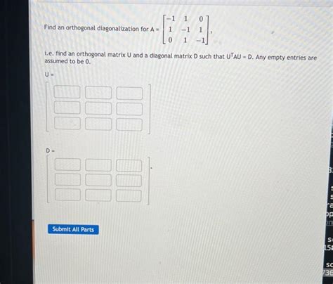 solved find an orthogonal diagonalization for