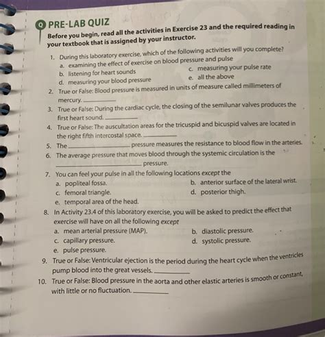 PRE LAB QUIZ Before You Begin Read All The Chegg Com