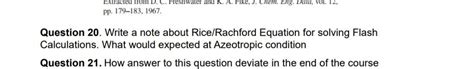 solved question 20 write a note about rice rachford