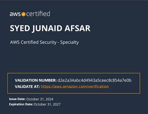 Junaid Syed On Linkedin Aws Certified Security Specialty