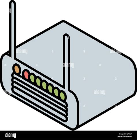 Wifi Router Device Icon Over White Background Colorful Design Vector