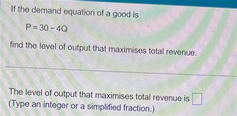 Solved If The Demand Equation Of A Good Isp30 4qfind The