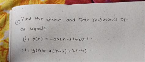 Solved Solve It DIGITAL SIGNAL PROCESSING SUBJECT Chegg