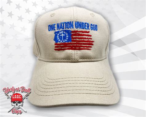 One Nation Under God American Flag Embroidered Hat Etsy