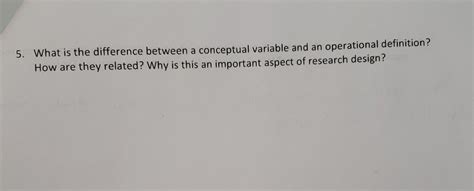 Solved 5 What Is The Difference Between A Conceptual
