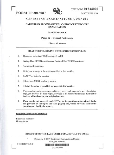 May 2018 Maths Questions Csec Mathematics Studocu