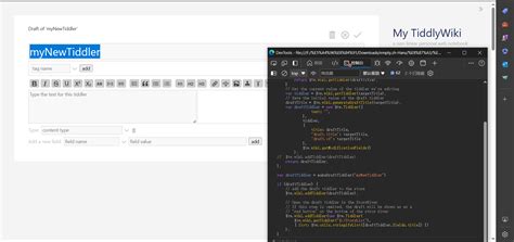 Create Tiddlers In The Browser Console That Are Editable For An Open