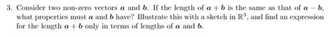 solved consider two non zero vectors a and b ﻿if the length