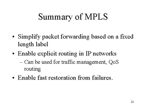 multiprotocol label switching mpls 1 mpls overview a