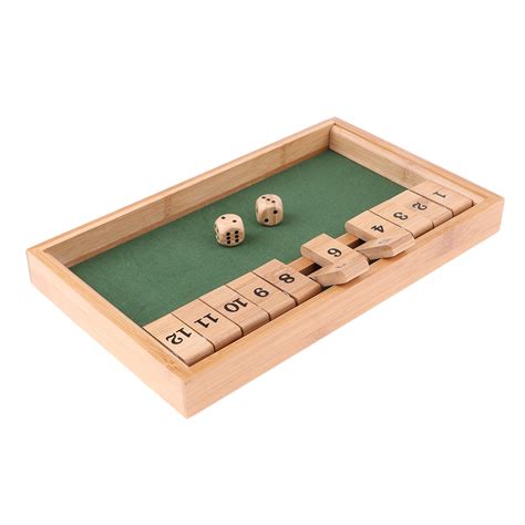 12 Number Shut The Box Board Game 2 Player Wooden Grandado