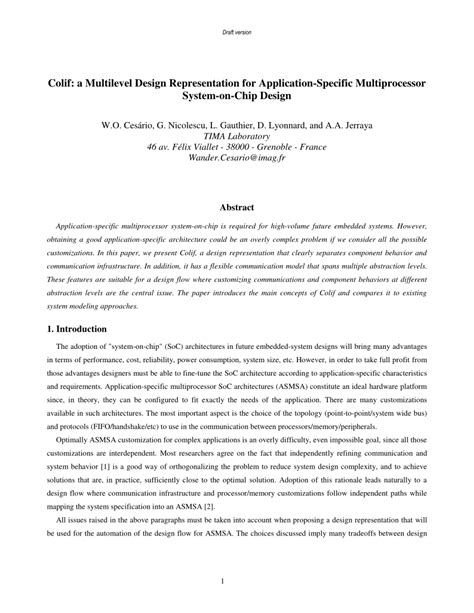 pdf colif a multilevel design representation for application