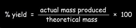 Percentage Yield Flashcards Quizlet