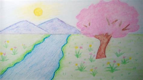 Как нарисовать весну легко Для школьников How To Draw Spring Easily For