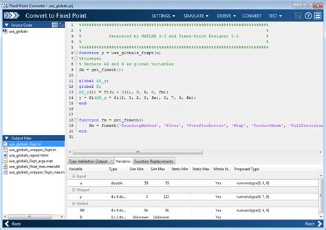 Convert Code Containing Global Variables To Fixed Point Matlab And Simulink