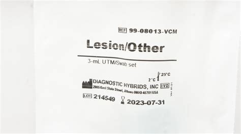 Diagnostic Hybrids 99 08013 Vcm Lesion Other 3 Ml Vcm Swab Set X