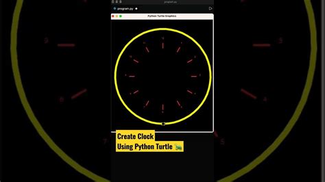 Draw Clock Using Python Turtle 😊 Coding Status Shorts Coding