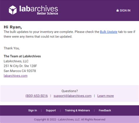 Bulk Update Items From Excel LabArchives