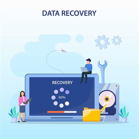 Flat Vector Concept Of Data Recovery Services Data Backup And Protection Hardware Repair