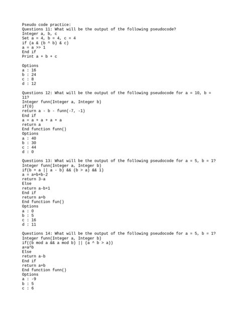Pseudo Code Practice 1 Pdf
